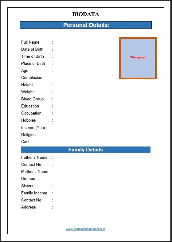 Best Shadi Ke Liye Biodata Format – Simple Templates for Marriage ...